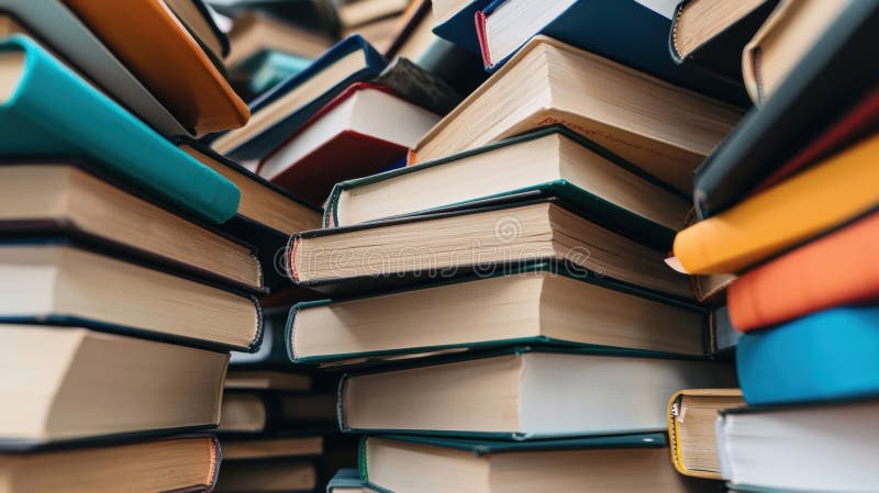 A Collection of Books Stacked on Top of Each Other. Stock Photo - Image ...