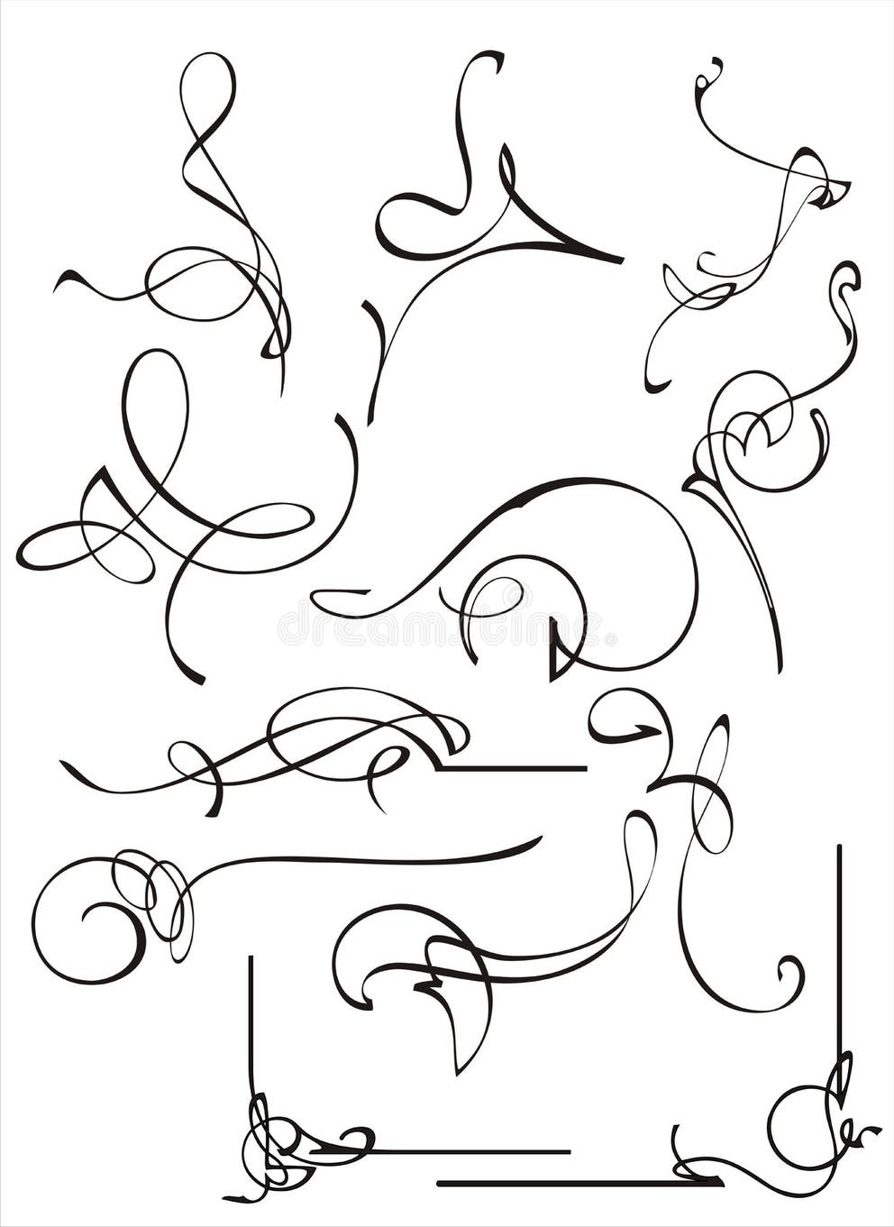 Simple Corner Flourishes Stock Illustrations – 125 Simple Corner ...