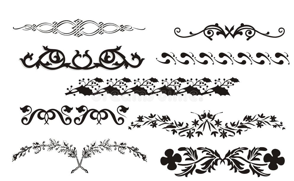 Collection of Border and Corner Design Stock Vector - Illustration of ...