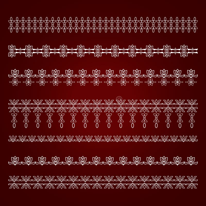Collection Borders for Decor. Stock Vector - Illustration of filigree ...