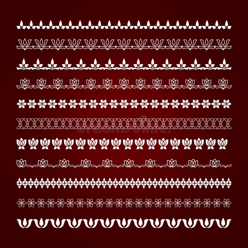 Collection Borders for Decor. Stock Vector - Illustration of line ...