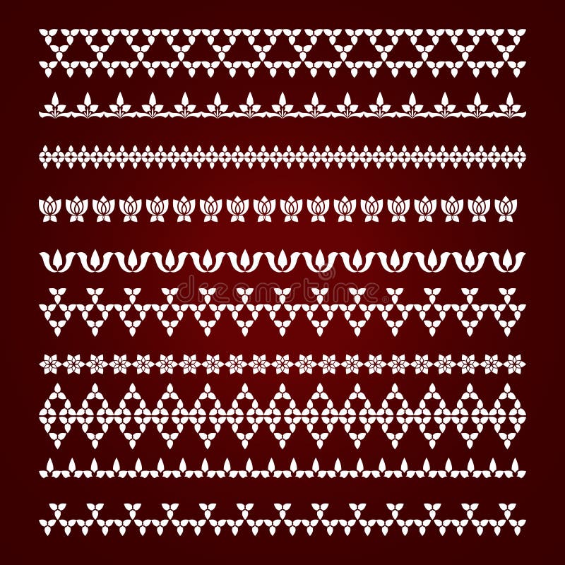 Collection Borders for Decor. Stock Vector - Illustration of elements ...