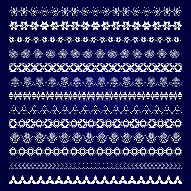 Collection Borders for Decor. Stock Vector - Illustration of decoration ...