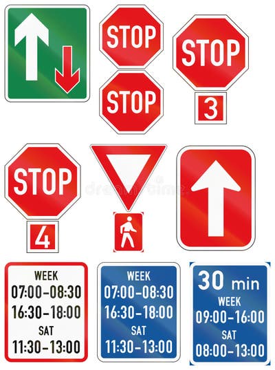 Collection of Botswana Road Signs Stock Illustration - Illustration of ...