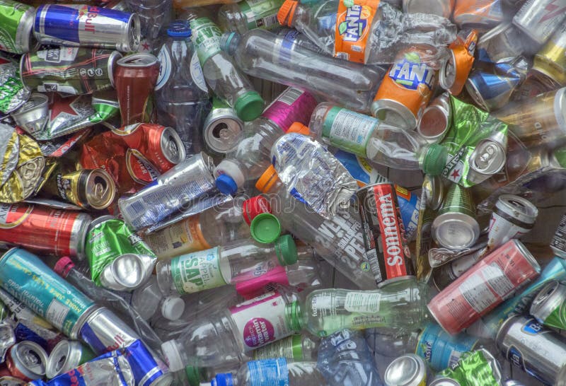 Collection of Bottles and Cans at Amsterdam the Netherlands 2018 ...