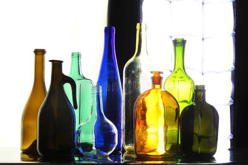 Collection bottles stock image. Image of antiques, gleam - 69302493