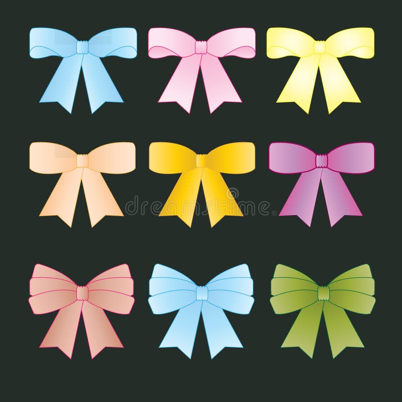 Collection bows vector stock vector. Illustration of green - 84417125