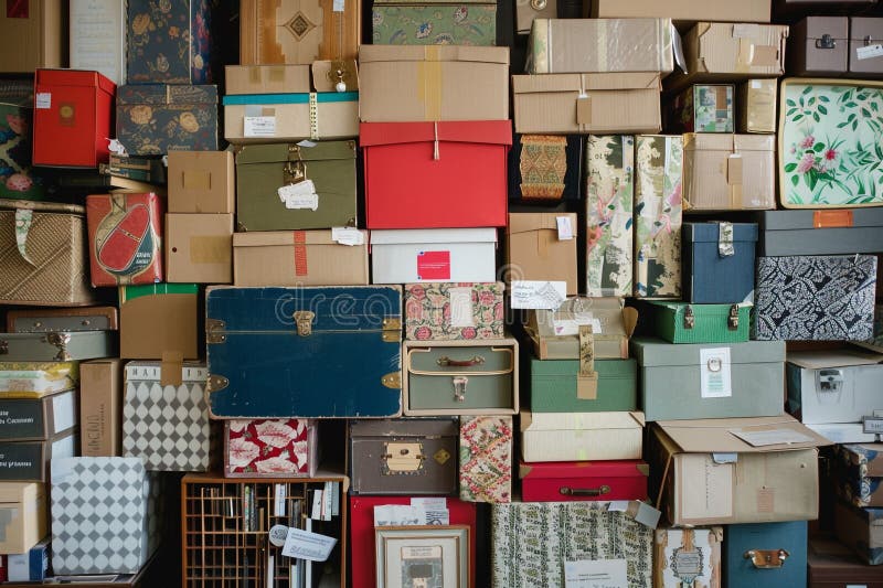 A Collection of Box Packages Piled High in a Whimsical Arrangement ...