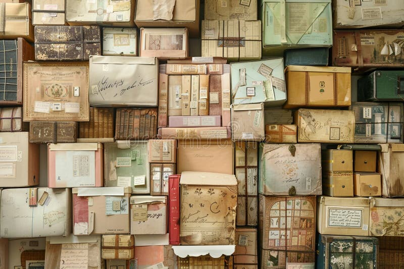 A Collection of Box Packages Piled High in a Whimsical Arrangement ...