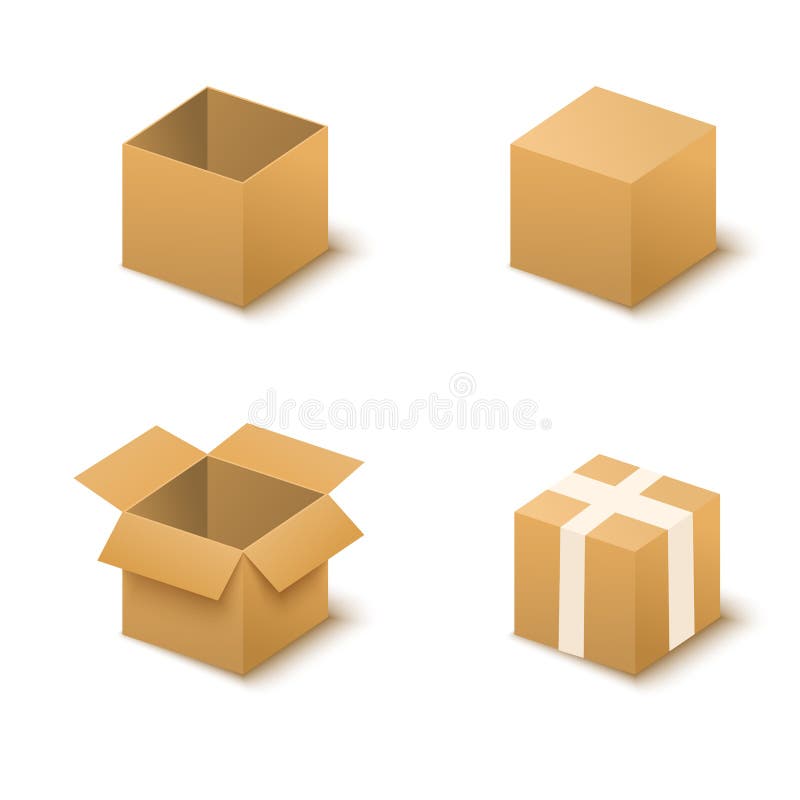 Collection Box Packaging.Carton Delivery Packaging Open and Closed Box ...