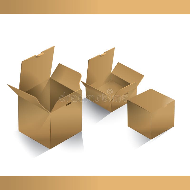Collection of Boxes. Vector Illustration Decorative Design Stock Vector ...