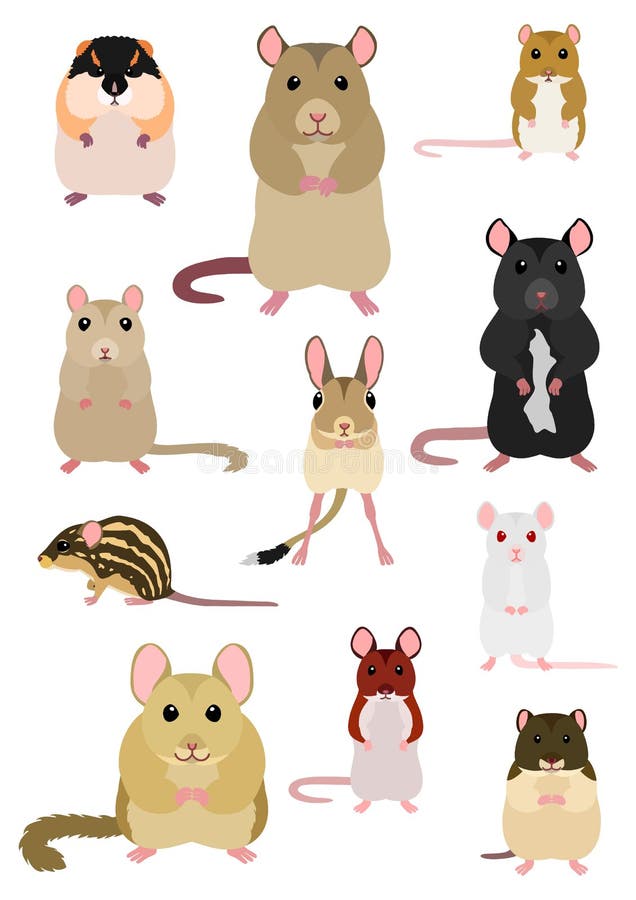 Cute mice border set stock vector. Illustration of vector - 162290071