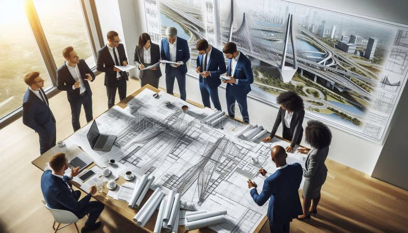 Bridges Tunnels and Hydraulic Structures in Modern Engineering Stock Illustration - Illustration ...