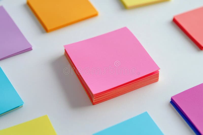 A Collection of Bright and Cheerful Post-it Notes on a White Background ...