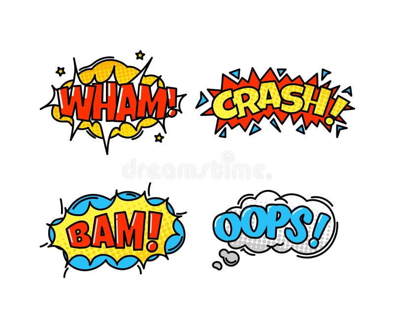 Collection of Bright, Colorful, Multi-colored Speech Bubbles, with Text ...