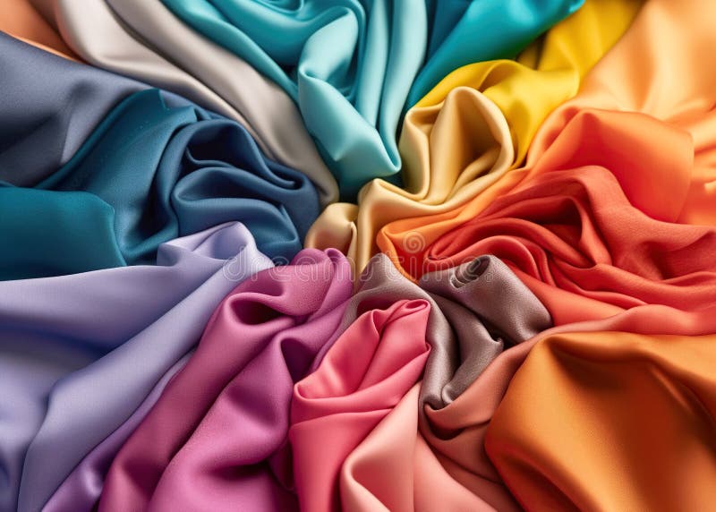 Bright Colorful Silk Different Textile Samples Stock Illustrations – 3 ...