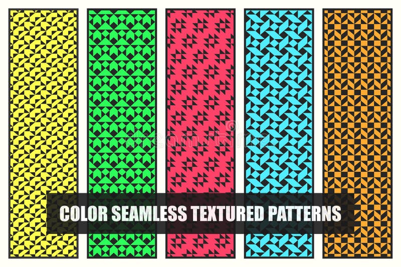 Collection of Bright Vector Decorative Seamless Geometric Fabric ...