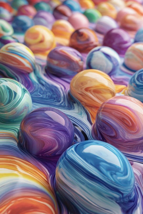 Colorful Marbles Table Top stock image. Image of glass - 380030079