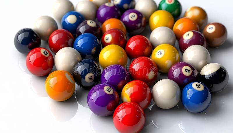 A Collection of Brightly Colored Billiard Balls Scattered Across a ...