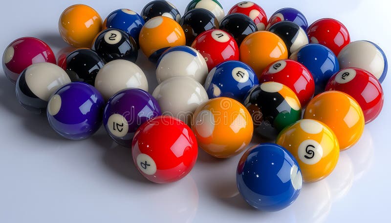 A Collection of Brightly Colored Billiard Balls Scattered Across a ...