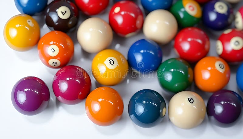 A Collection of Brightly Colored Billiard Balls Scattered Across a ...