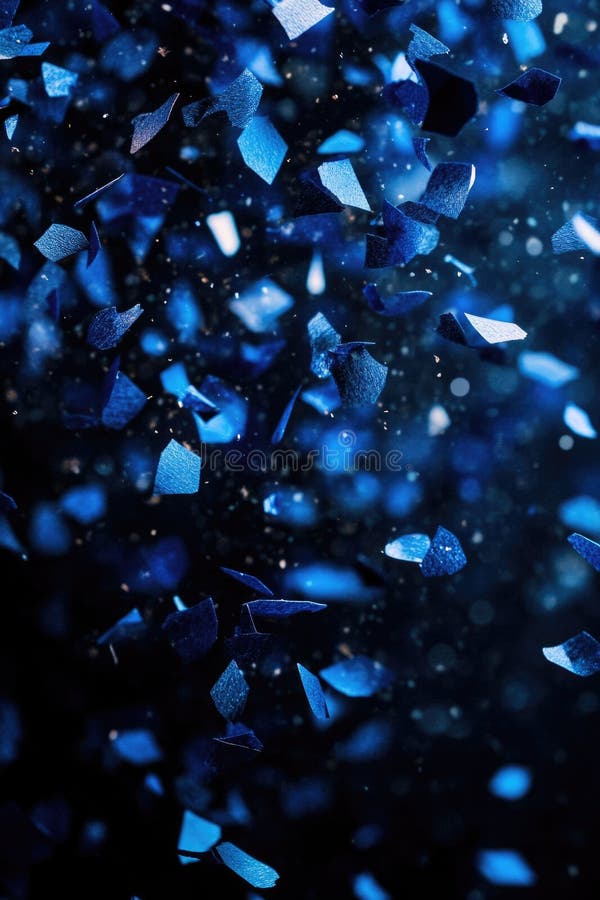 A Collection of Broken Blue Glass Pieces Suspended in Mid-air Stock ...