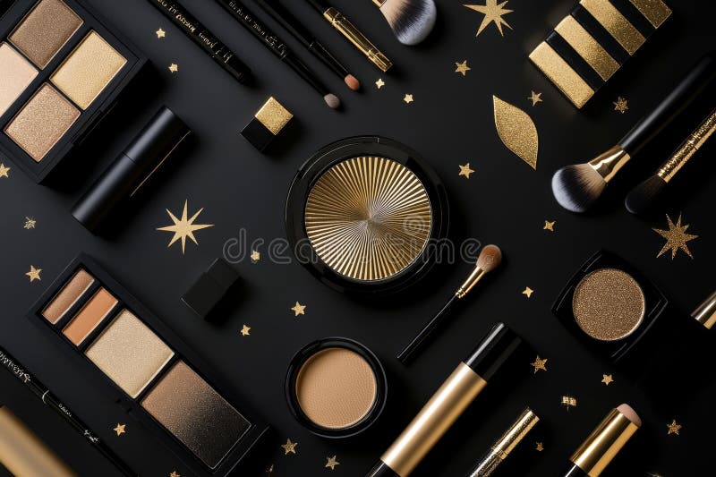 Collection of Bronze-colored Powders and Eyeshadows Accompanied by ...