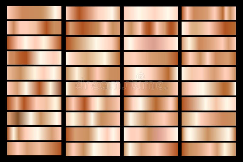 Collection of Bronze Metallic Gradient. Brilliant Plates with Bronze ...