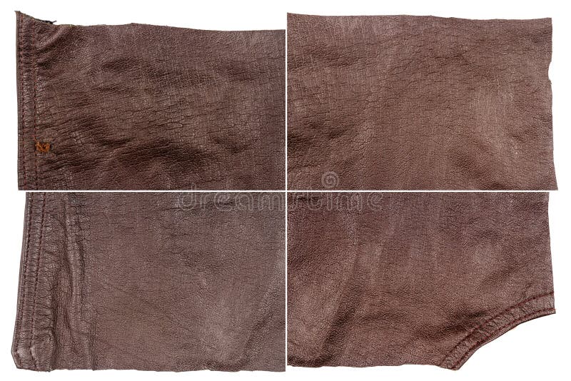 Collection of Brown Leather Textures Stock Photo - Image of genuine ...