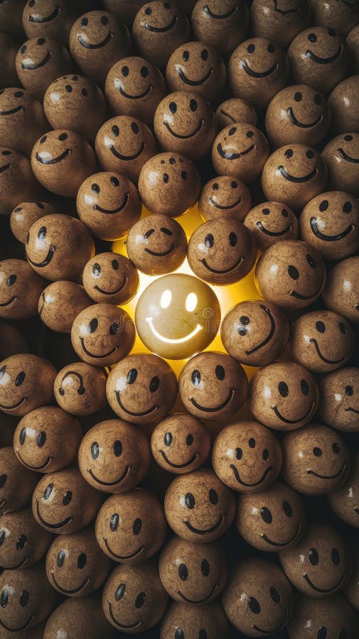 Collection of Brown Smiling Faces Creating a Positive Pattern Stock ...