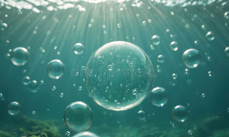 A Collection of Bubbles in the Water. Stock Illustration - Illustration ...