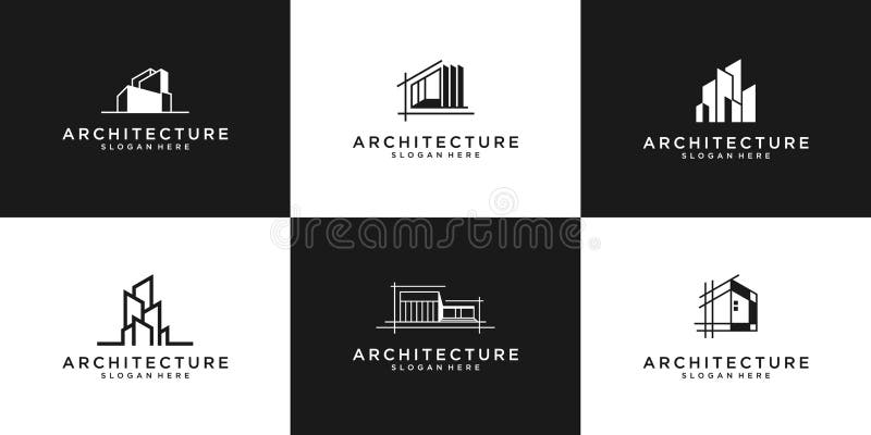 Collection of Building Architecture Sets, Real Estate Logo Design ...