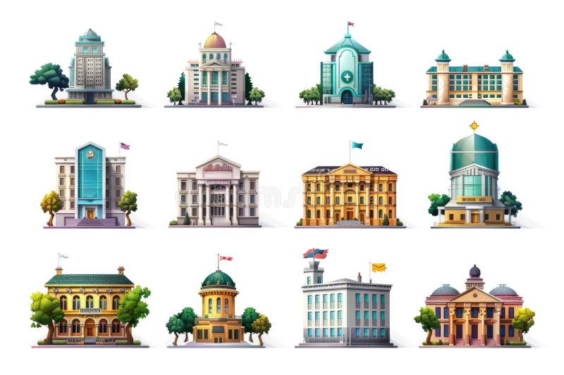 A Collection of Buildings with Unique Color Schemes and Architectural ...