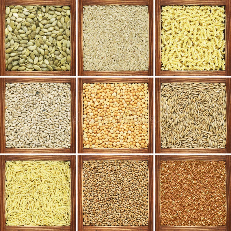Collection of Bulk Products Stock Image - Image of seeds, pasta: 49869199