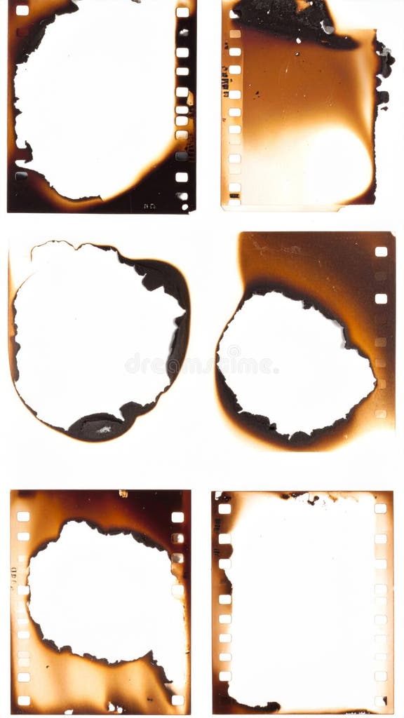Collection of Burned Film Frame Edges Stock Illustration - Illustration ...