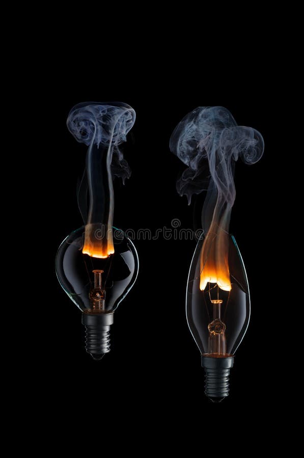 Burning light bulb stock image. Image of glass, conceptual - 208510829