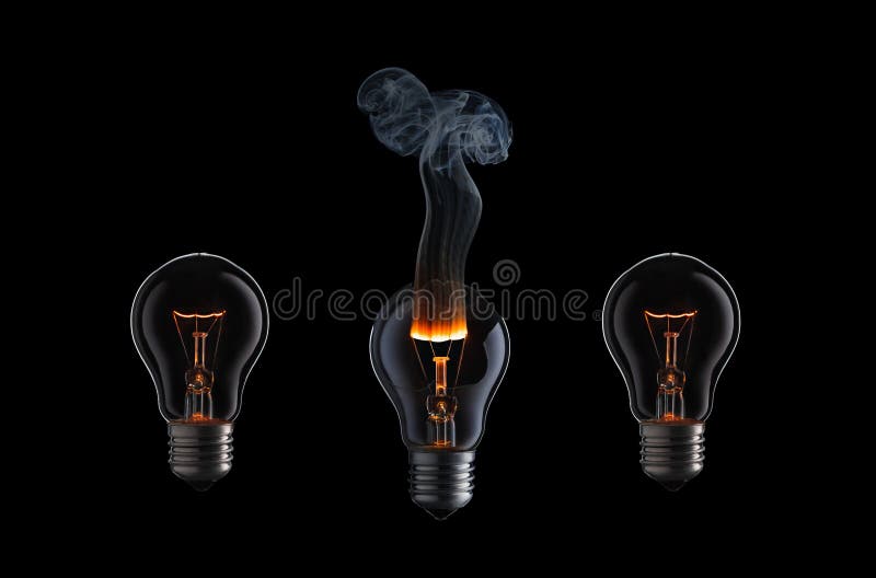 Burning light bulb stock image. Image of glass, conceptual - 208510829