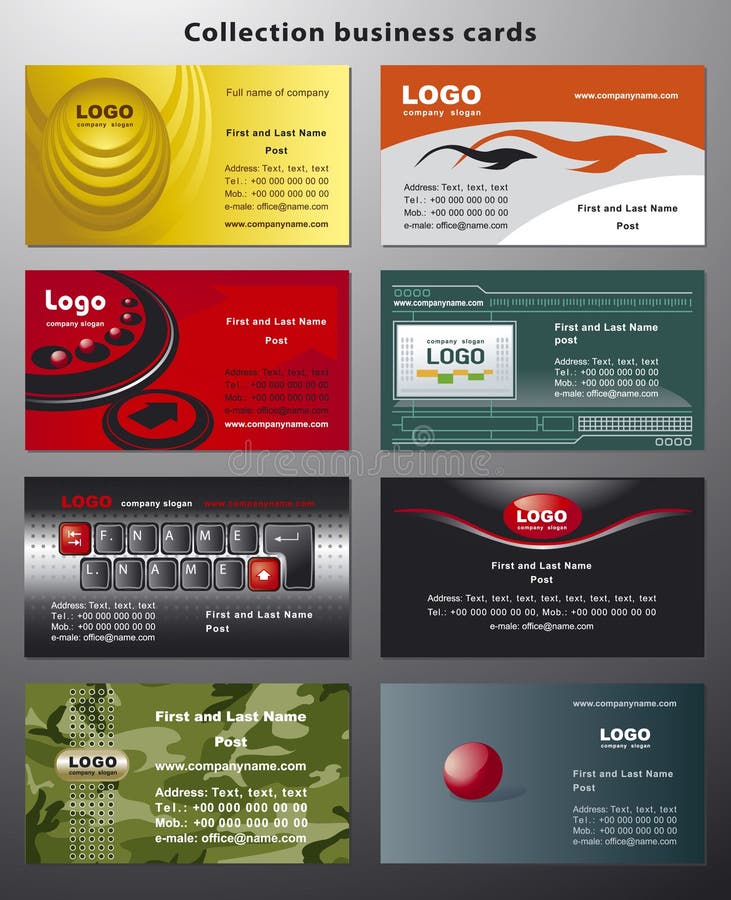 Collection Business Cards Templates 2 Stock Vector - Illustration of ...