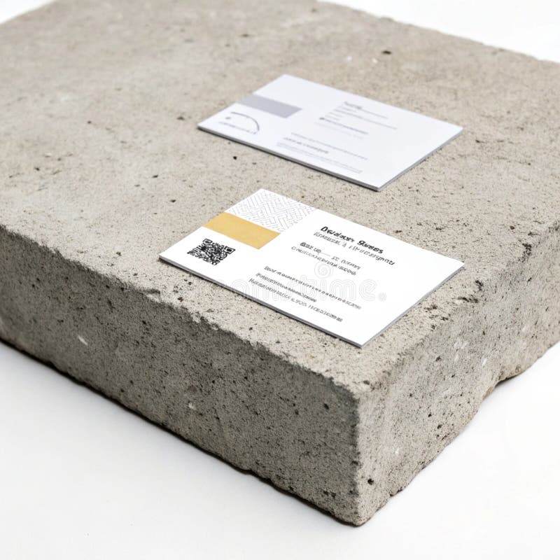 Business Cards on Concrete Surface Isolated on White Background Stock ...