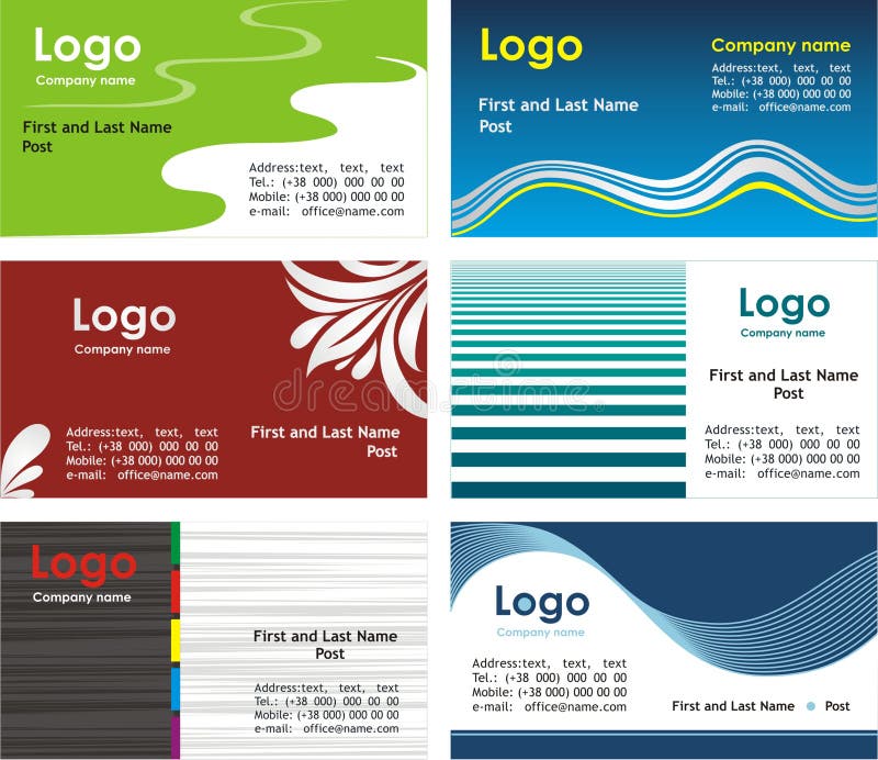 Collection Business Cards Templates 2 Stock Vector - Illustration of ...