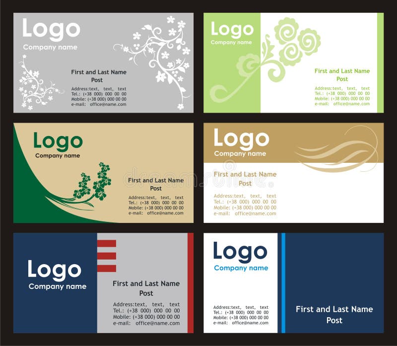Collection Business Cards Templates 2 Stock Vector - Illustration of ...