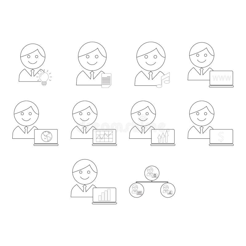 Business people icon set stock vector. Illustration of flat - 257059283