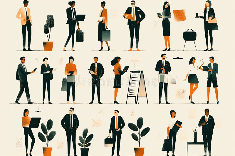 Collection of Business Professionals in Various Poses and Actions Stock ... Collection of Business Professionals in Various Poses and Actions Stock ...