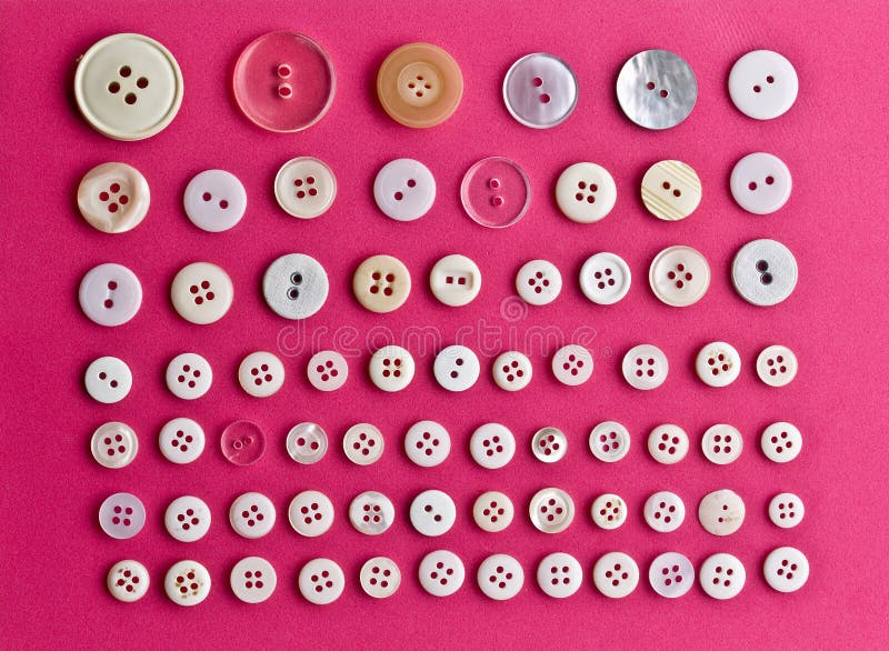 Collection of Buttons on Pink Background Stock Photo - Image of ...