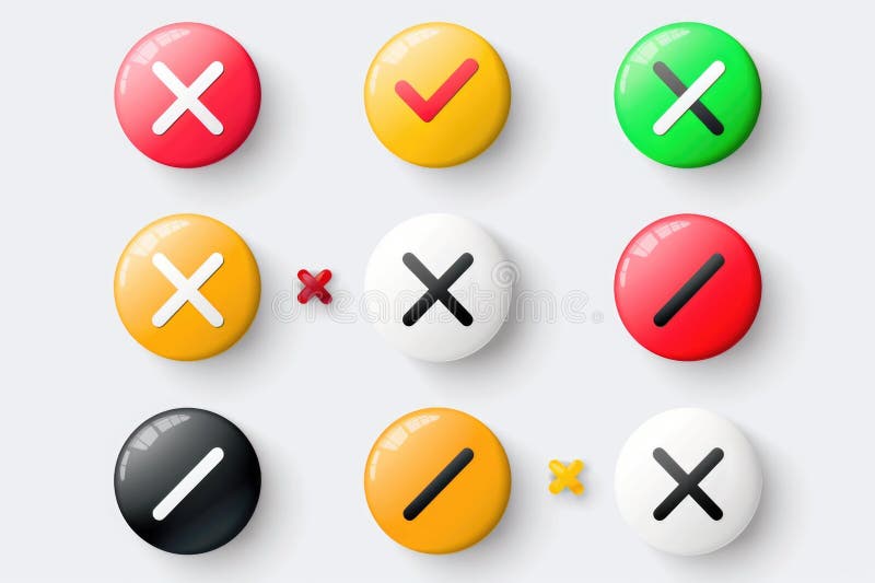 A Collection of Buttons in Various Shapes and Colors. Perfect for Web ...