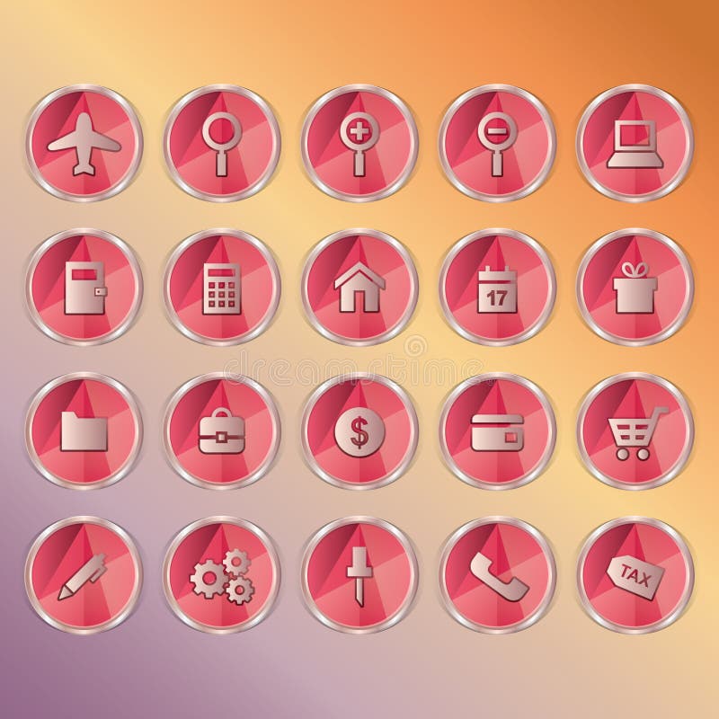 Collection of Buttons. Vector Illustration Decorative Design Stock ...