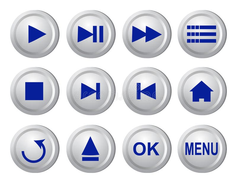 Collection of buttons stock vector. Illustration of reflection - 30085981