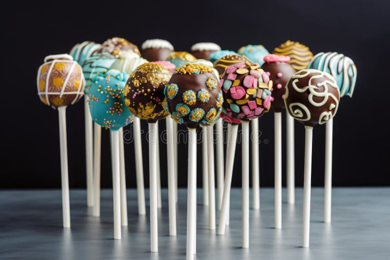 Collection of Cake Pops Ready for a Birthday Party, Each One with ...