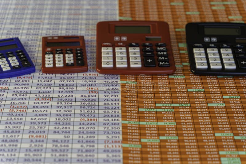 Collection of Calculators on a Spreadsheet Background - Financial ...