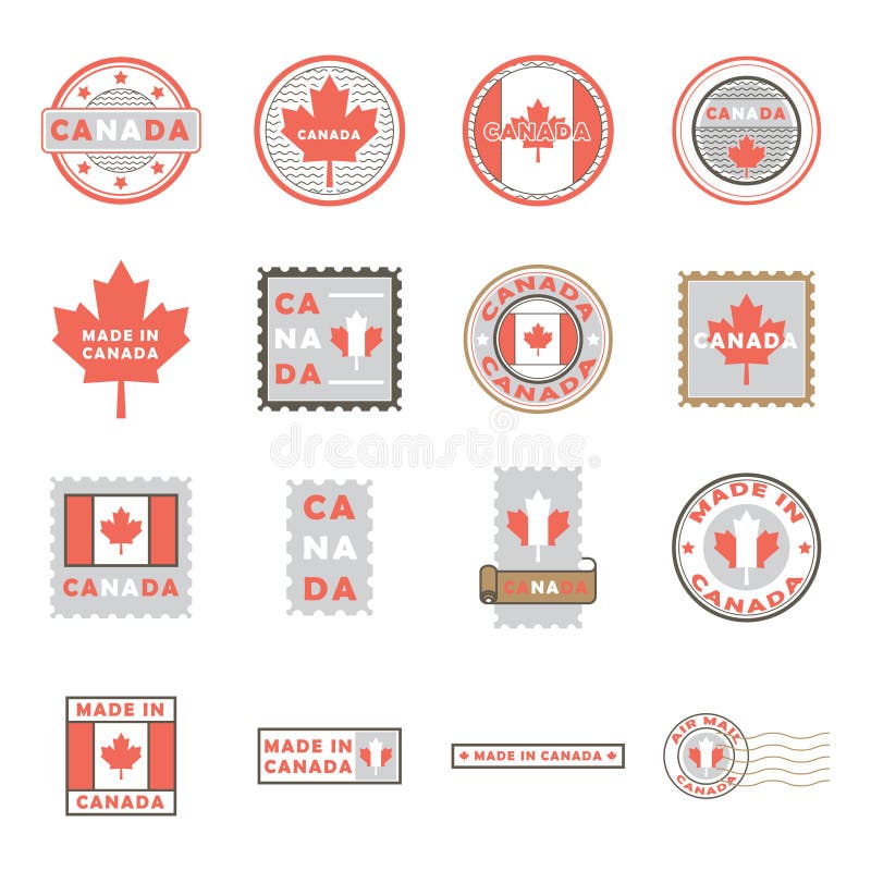 Canada labels designs stock vector. Illustration of stamp - 67380242